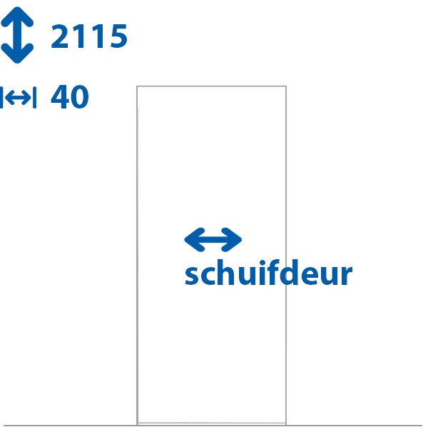Schuifdeur 40 mm HPL RAL 9016 - 2115 x 930 mm - Basic ophanging